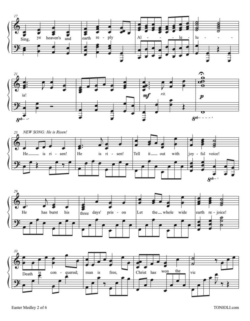 Easter Hymns 7 Piano Solos PDF Song Pack - Jason Tonioli Music